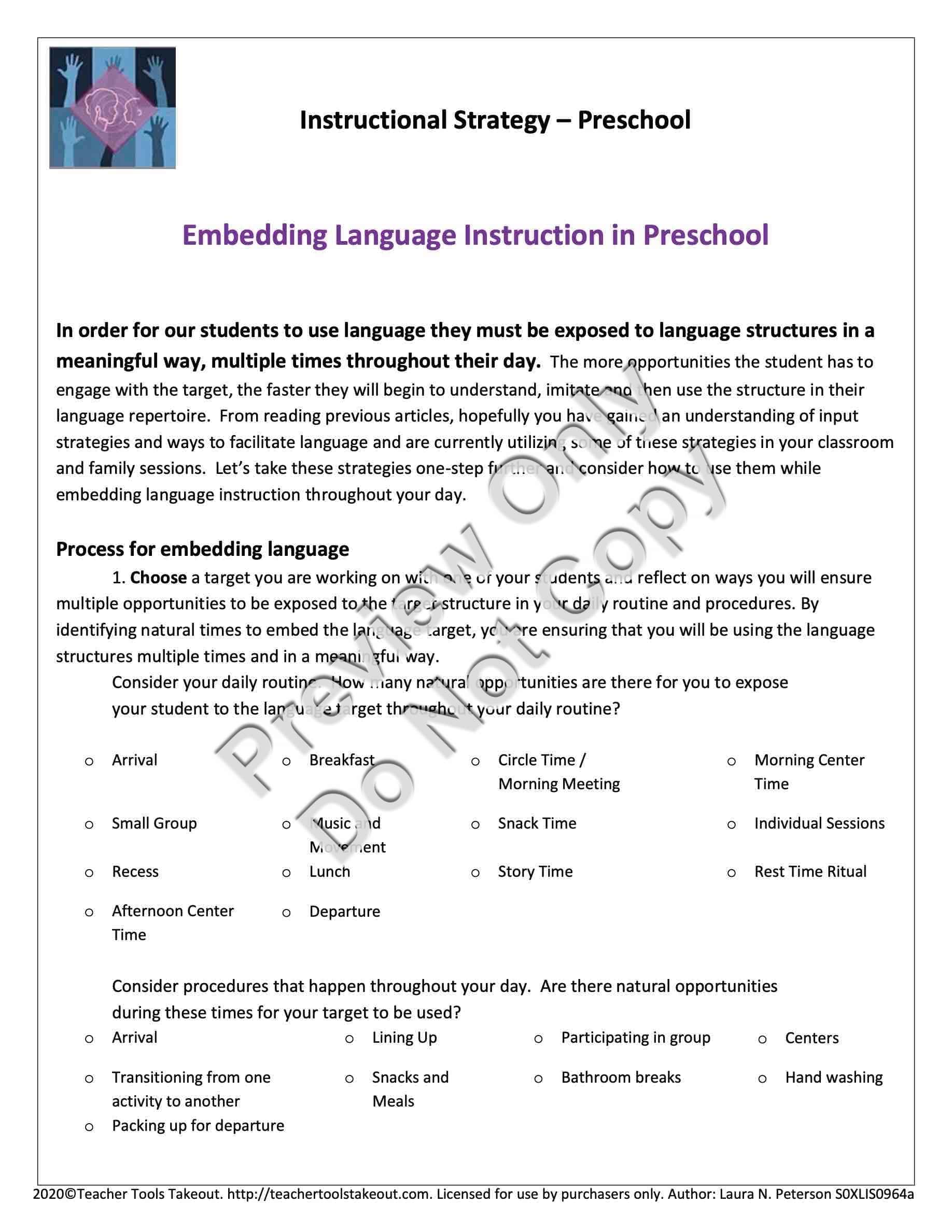 Teacher Tools Takeout